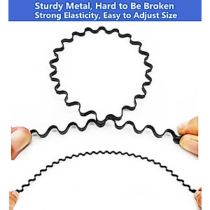 bodbop XINGZHE Metal Hair Band for Men Headband Women Hair Bands for Guys Fashion Headbands for Washing Face Makeup Sports Head Hair Hoop Black Elastic Non Slip Wavy Men’s Hairband (Black)