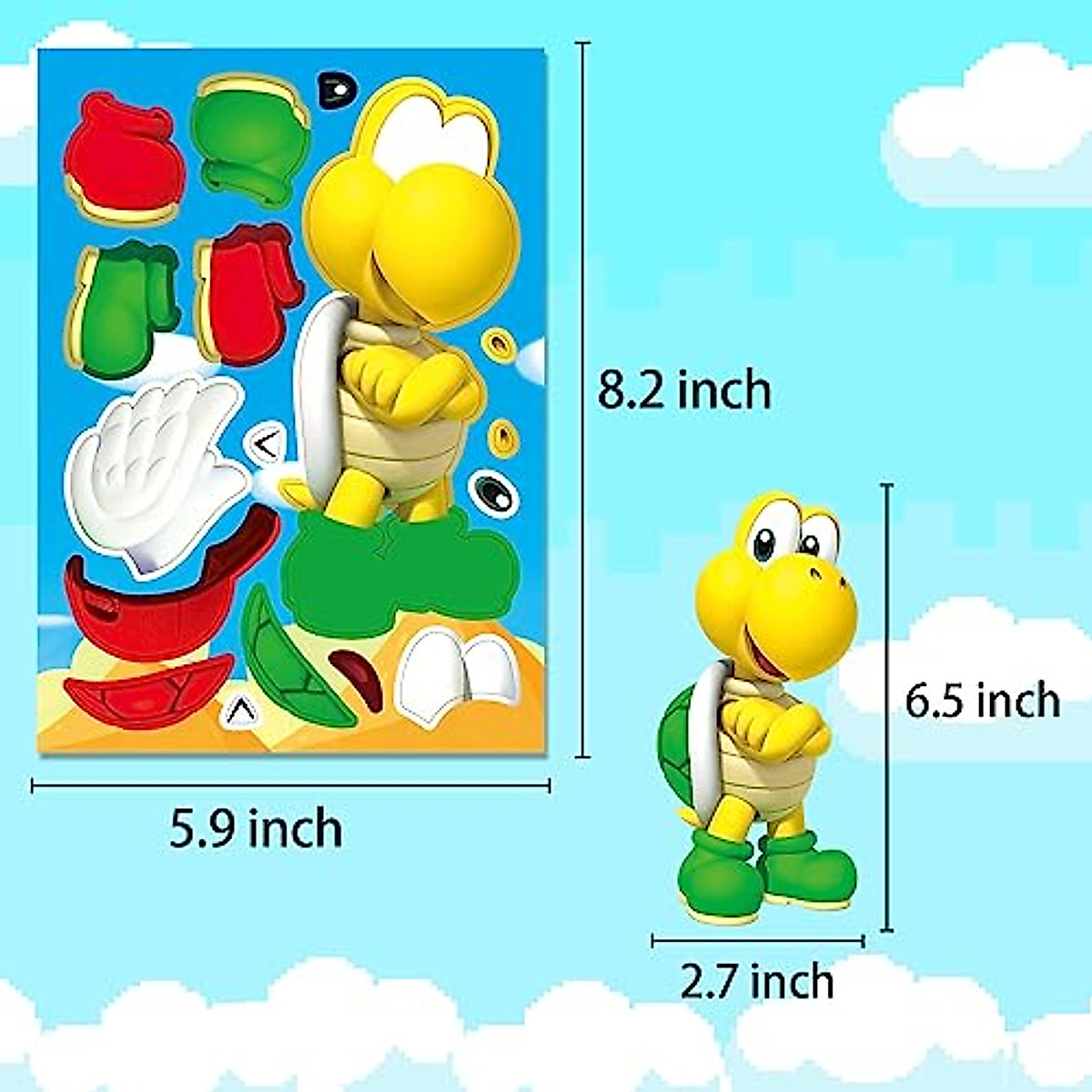 Video Game Make a Face Stickers Cute Funny Cartoon Brother Make Your Own Face Stickers for Kids Boys Girls Birthday Party Favors Goodie Bags Gifts Laptop Luggage Notebook Room Wall Reward Stickers