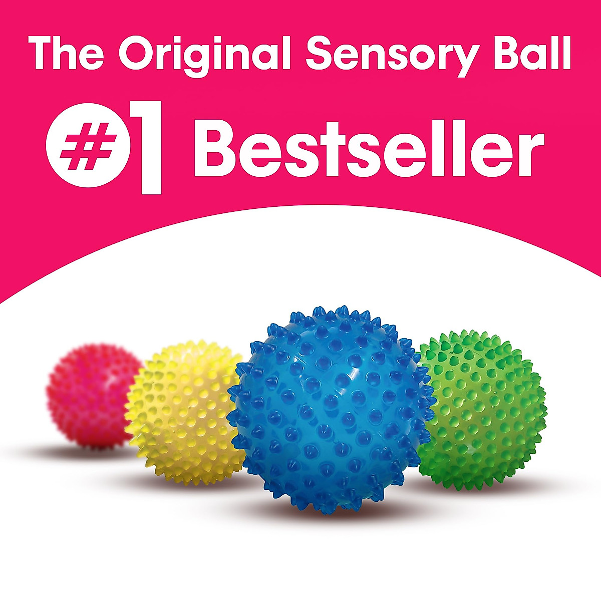 Edushape Sensory Balls for Baby - 4” Transparent Color Baby Balls That Help Enhance Gross Motor Skills for Kids Aged 6 Months and Up - Pack of 4 Vibrant Colorful and Unique Textured Balls for Baby