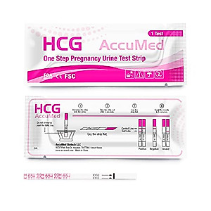 AccuMed Pregnancy Test Strips, 25-Count Individually Wrapped Pregnancy Strips, Early Home Detection Pregnancy Test Kit, Clear HCG Test
