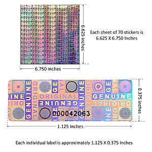 700 Tamper Proof Stickers, Tamper Evident Stickers. Genuine Original Holographic Security Seal, Tamper Resistant Hologram Foil Tape Feature with Serial Numbers. Strong Adhesive. (700 Stickers)