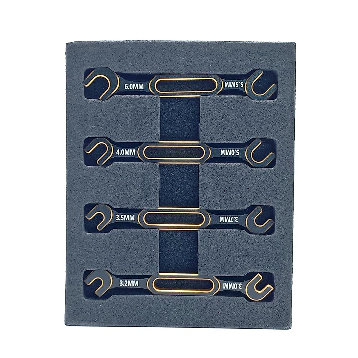 KingVal 4PCS Wrench 3.0/3.2/3.5/3.7/4.0/5.0/5.5/6.0mm Turnbuckle Nut Ball Joint Remover RC Universal Repair Tool Compatible with RC Car Boat RC Drone (Gold)