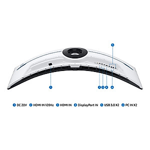 SAMSUNG 57' Odyssey Neo G9 Series Dual 4K UHD 1000R Curved Gaming Monitor, 240Hz, 1ms with DisplayPort 2.1, Quantum Mini-LED, DisplayHDR 1000, AMD FreeSync Premium Pro, LS57CG952NNXZA, 2023