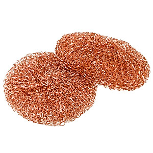 REDECKER Real Copper Thread Pot Scrubber - Woven Double Layers for Extra Strength - Gently Remove Even Persistent Dirt Long Lasting, Set of 2 - Copper Scrubbers - Copper Sponge Scrubber