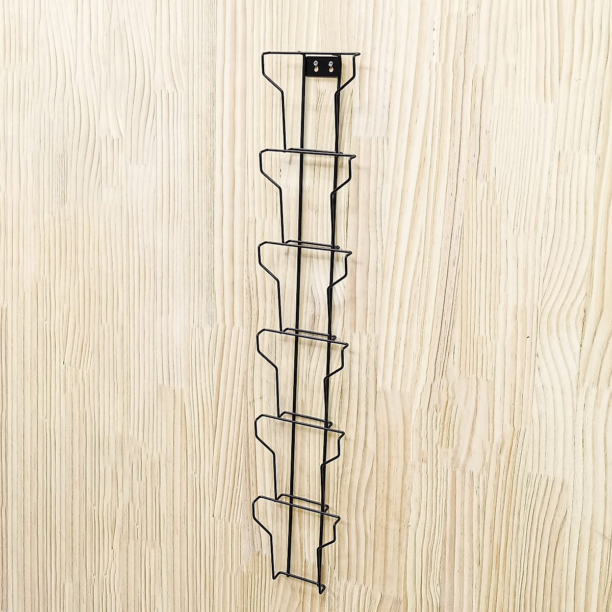 FixtureDisplays® Wall Mount 5X7 Inches 5.8 Inches Pocket Vertical Portrait Width Greeting Card Post Card Display Wire Rack Black 11716