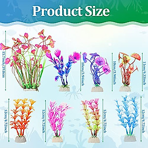 58 Pcs Artificial Aquarium Plant Plastic Fish Tank Decorations Fish Tank Accessories Aquatic Turtle Tank Accessories for Household and Office Aquarium Simulation, Small to Large