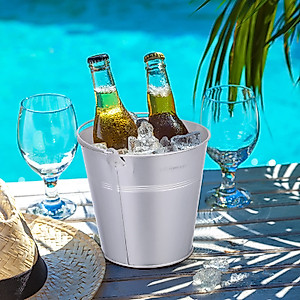 Didaey 24 Pcs Metal Wine Bucket Bulk 3 Quart Beer Bucket Ice Pails with Handle Party Beverage Chiller Champagne Soda Ice Bucket for Christmas Picnic Buffet BBQ Home Bar Club Drinking Party Supplies