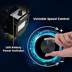 Smartele 12” Floor Fan,12500mAh Battery Operated Fan,Up to 30 Hours Travel Fan,Portable Fan Rechargeable for Outdoor Camping Golf Car Travel Hurricane Garage Industrial Indoor