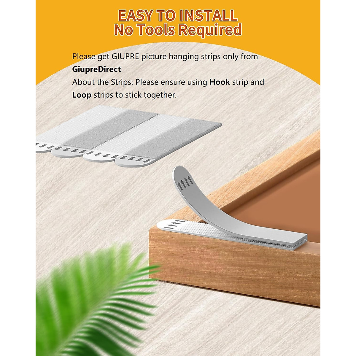 GIUPRE Picture Hanging Strips - 24-Pairs(48 Strips) Wall Sticky for Hanging Pictures on Wall Without Nails, Adhesive Picture Hangers Heavy Duty No Damage Picture Hanging