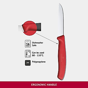 Victorinox Swiss Classic 3 1/4 inch Wavy Red Paring Knife, 3.1 inches