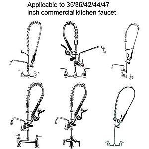 KOLLNIUN Spray Valve with Pre-Rinse Hose 44 inches Commercial Flexible Stainless Steel 1.42 GPM High Pressure Pre Rinse Dish Sprayer Assembly for Restaurant Industrial Kitchen Faucet, Gray