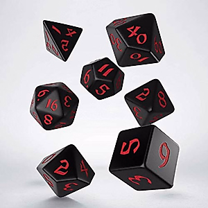 Q-Workshop Classic Runic Black & Red Dice Set (7)
