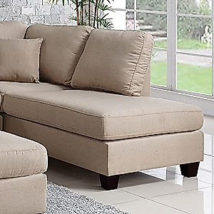 Poundex PDEX- Upholstered Sofas/Sectionals/Armchairs, Sand