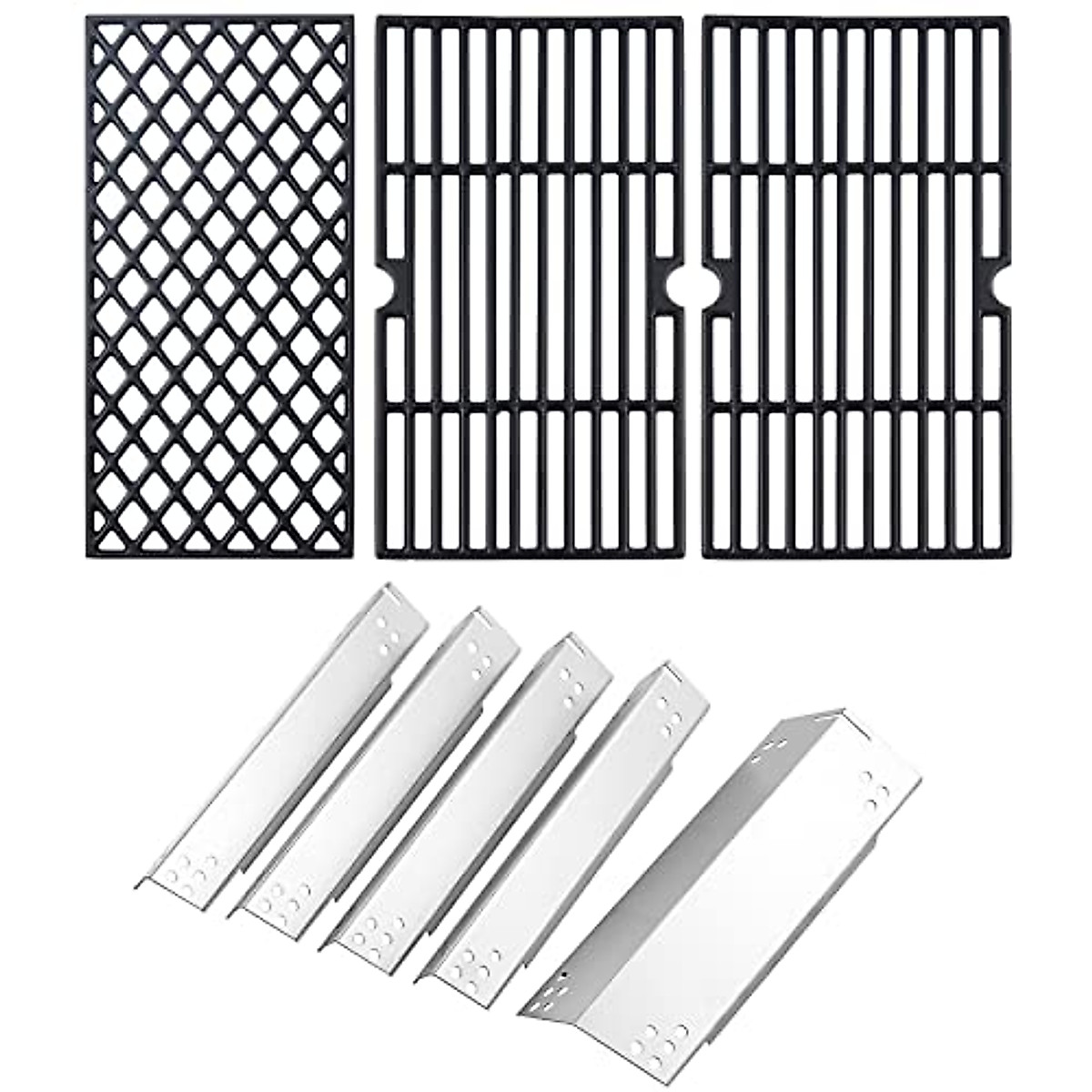 70-02-411 70-02-412 DGH474CRP Heat Shield Grill Grates Grill Replacement Parts for Dyna Glo DGH474CRP-D DGH474CRN-D 70-01-911 70-02-656 70-01-910 Side Sear PLUS and Main Burner Cover Grill Parts