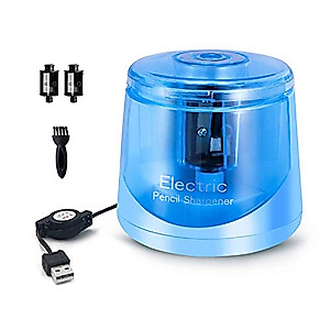 Electric Pencil Sharpener, Small and Portable Pencil Sharpener for NO.2 Pencils and Colored Pencils, Auto Feature and Durable for Classroom, Home and Office, USB Cable Included