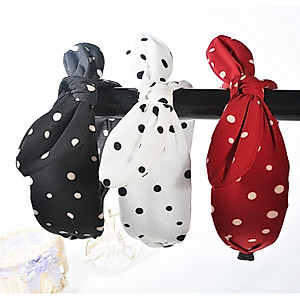 Lvyeer 3 Pack Bow Headbands for Women,Wide Polka Dot Headband for Women Rabbit Ear Hair hoop