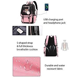 BEBBEE Unisex Bangtan boys Laptop Backpack Middle School Students Bookbag Outdoor Daypack for Girls Boys School (L)