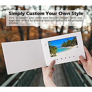 LuguLake 7" Video Greeting Card,Video Brochure for Father's Day Mother's Day, Christmas, Anniversary, Marketing Include 4G Memory and Rechargeable Battery LCD Screen Digital Brochures