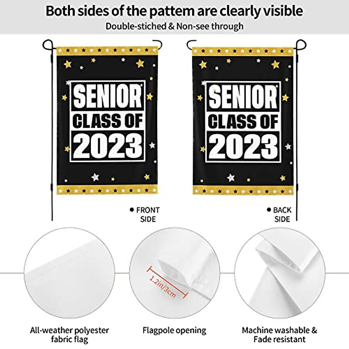 Senior 2023 Flag Senior Class Of 2023 Flag, Senior Class Of 2023 Garden Flag Funny Garden Flag 12x18 Double Sided House Flag For Yard
