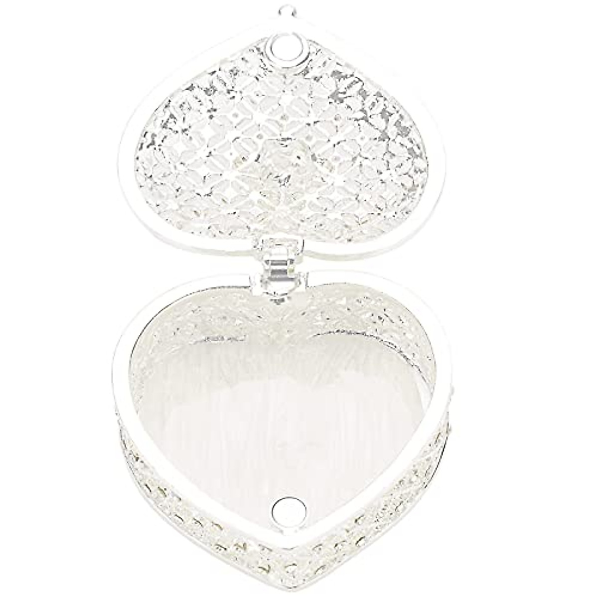 ELLDOO Heart Shape Jewelry Box Wedding Box Keepsake Box Ring Earring Small Trinket Storage Organizer Box for Girls Women Wedding Brithday Gift