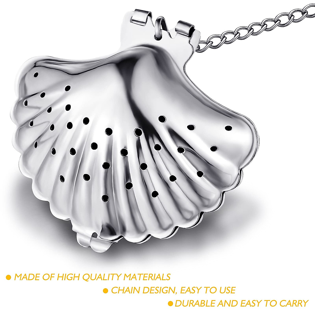 Vesici 10 Sets Loose Leaf Tea Infuser Set Stainless Steel Tea Strainer for Loose Tea Holder Infuser Ball Tea Filter Includes Chain Hooks and 1 Drip Trays with 1 Tea Spoon for Brew Tea Leaves Mug