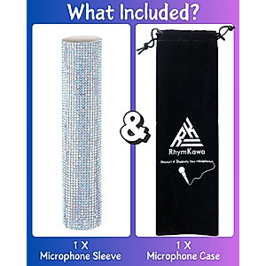 RhymKawa Bling Wireless Microphone Decorate for Universal Handheld and Beta58 SM58 Beta87 PG58, Eyes Catching for Event (Mic NOT Included)