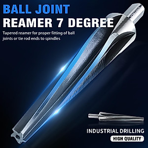 ZNXIMER 7 Degree Ball Joint Tapered Reamer Tie Rod for 1-1/2 inch Per Foot Tapered Ball Joint Reamer Made of 6542 High-Speed Tool Steel, Reamer Drill Bit Universal Reamer Tool Pipe Reamer