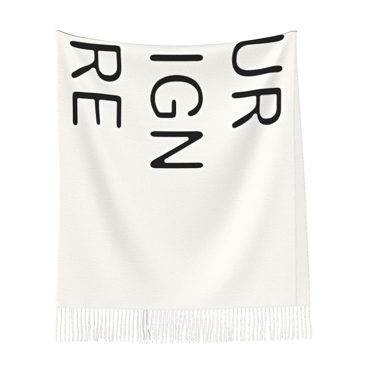 Custom Cashmere Scarf, Personalized Winter Long Soft Warm Scarf Fringe Shawl Scarf Cashmere Shawl White