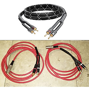 Neutrual Cable Pants, Cable Jacket Speaker Wire Pants Y Boot 9MM 2-Conductor (⌀9MM-2x 3.5MM 8PACK Black) Dressing Up/Protecting/DIY Your Speaker Cables, DIN to RCA Cables