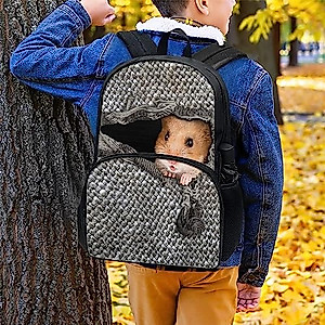 Belidome 3D Animal Hamster Backpack for School Custom Name Personalized Bookbag with Front Pockets Zipper Schoolbag for Elementary Primary Kids Cute Daypack Rucksack