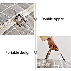 Liampo Large Capacity Clothes Organization and Storage Bins with Handles Bedding Storageused for Quilt Cover Quilt Luggage Packing 3 Pieces