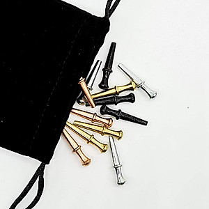 Haxtec Metal Cribbage Pegs in Four Fit 1/8 Holes with Drawstring Storage Pouch