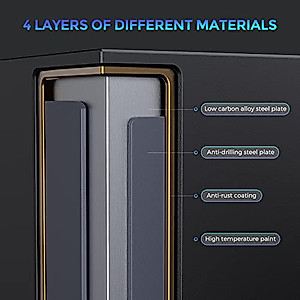 Safe Box, WASJOYE 1.0 Cu ft Biometric Fingerprint Safe Box Fireproof Safe with Finger Identification Key-Lock for Home Office Hotel Valuables Gun Safe Storage
