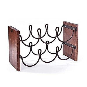 DLOETT Double-Layer Red Wine Rack Wrought Iron Restaurant Decorative Wine Rack Stacking Wine Rack Wine Bottle Storage