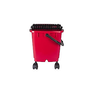 RUBICLEAN Triple SuperPro Grout Bucket System – Lightweight, Durable Washboy with 3 Spiral Rollers, 5.3 gal Capacity, Wheels, and Carry Handle – Ideal for Tile Installation and Cleaning