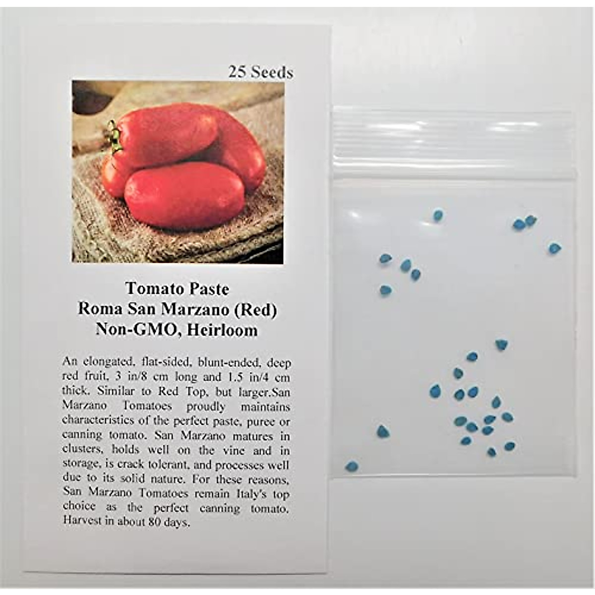 David's Garden Seeds Tomato Paste Roma Determinate San Marzano 4129 (Red) 25 Non-GMO, Heirloom Seeds