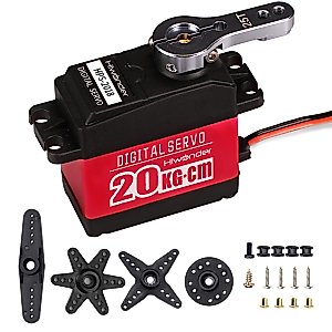 20KG RC Servo High Torque Servo Motors, Waterproof Full Metal Gear Steering Servo for 1/6 1/8 1/10 1/12 RC Car Robot DIY, Digital Servo with 25T Servo Horn, Control Angle 180°