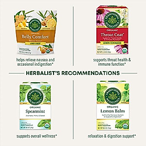 Traditional Medicinals Tea, Organic Lemon Ginger, Promotes Healthy Digestion, 16 Tea Bags