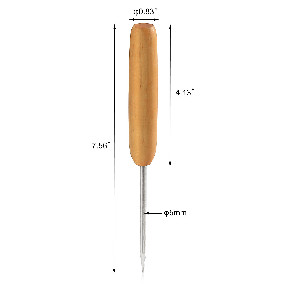 New Star Foodservice 48353 1 piece Ice Pick with Wood Handle, 7.5" Carbon Steel