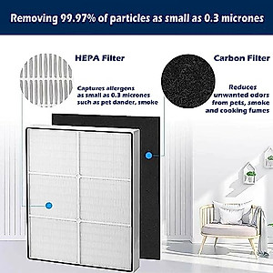Goodsby Replacement 1x HEPA Filter + 4x Pre Motor Carbon Filters for Whirlpool Whispure AP300 AP350 AP450 AP510 AP51030KB AP45030K WP500 WP1000 Air Purifiers 1183054 1183054K 8171434K