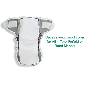 Thirsties Reusable Cloth Diaper Cover, Hook & Loop Closure, White, Small