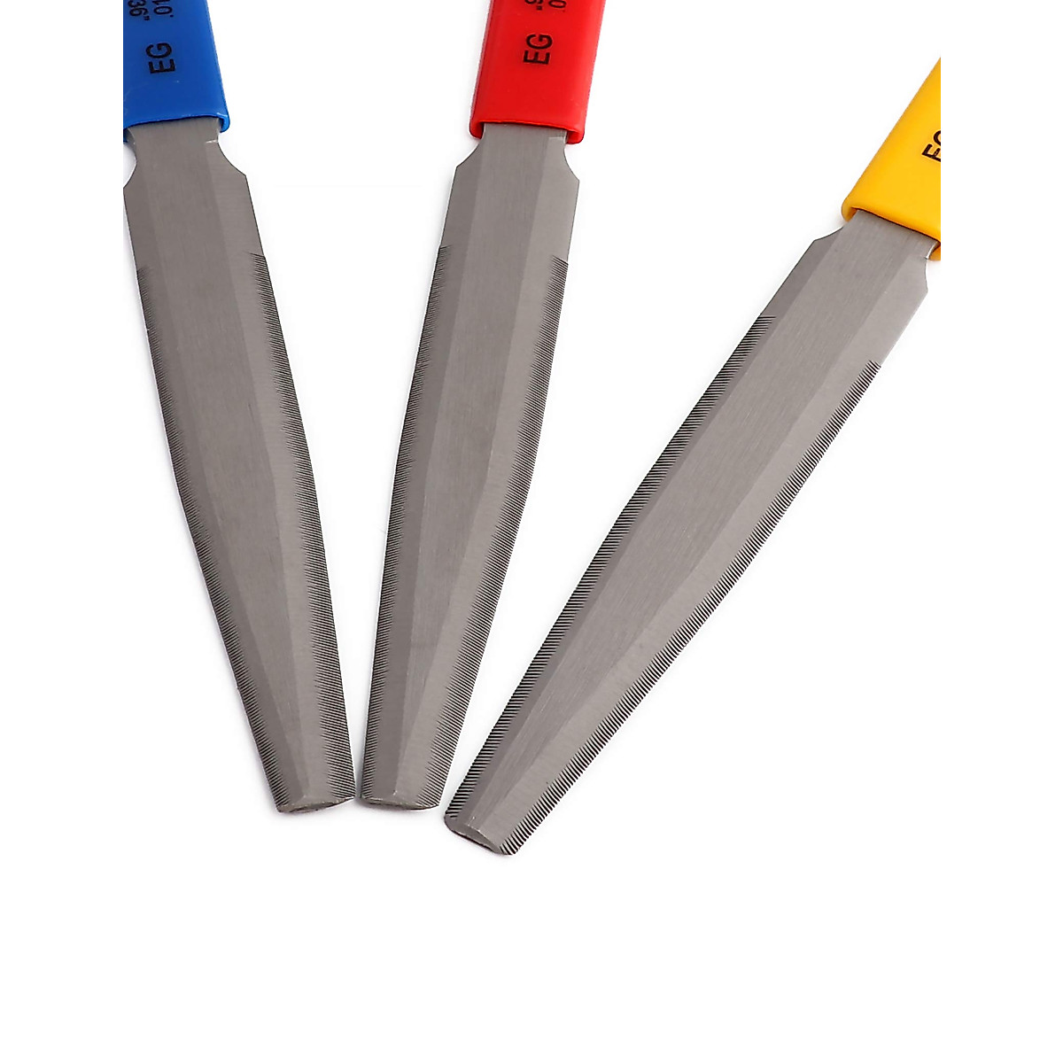 Holmer Tapered Nut Files Double Edge Nut Slotting Files Set Fret Crowning Files Luthier Tools for Electric Guitar Set of 3Pcs.