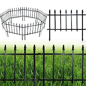 ARIFARO Decorative Metal Garden Fence 18" high x 22" Wide 5 Pack, Animal Barrier for Dog Pet, Border Garden Fencing for Outdoor Patio Lawn Yard Flower Bed