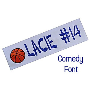 Funny Girl Designs Personalized Monogrammed Embroidered Basketball Patch Cotton Stretch Headband