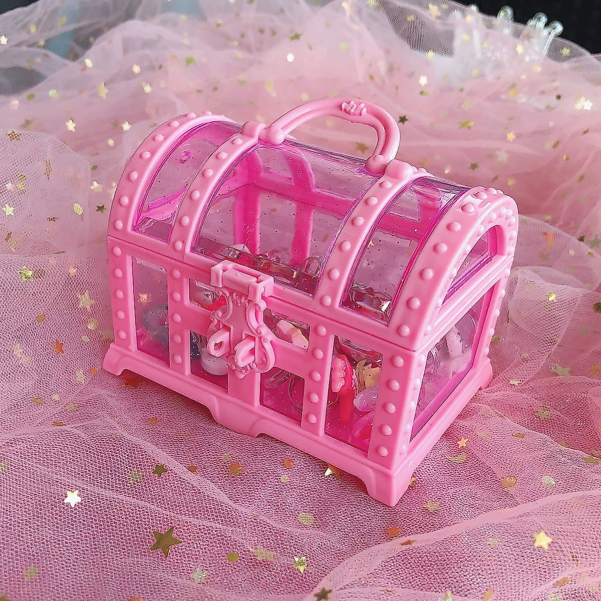 EleMirsa 30pcs Little Girl Jewel Rings Adjustable Costume Princess Pretend Play and Dress Up Rings for Girl Toddlers Kids Children's Jewelry Set Toy Treasure Box Birthday Gifts for Girls