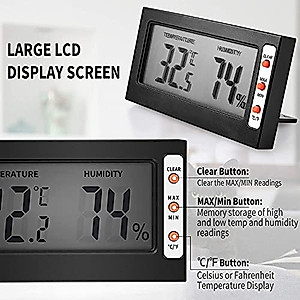 iPower 8" x 18" Reptile Heat Mat Under Tank Heater Terrarium Heating Pad for Amphibians and Reptiles Pet, Digital Thermometer and Hygrometer with Humidity Probe, Black