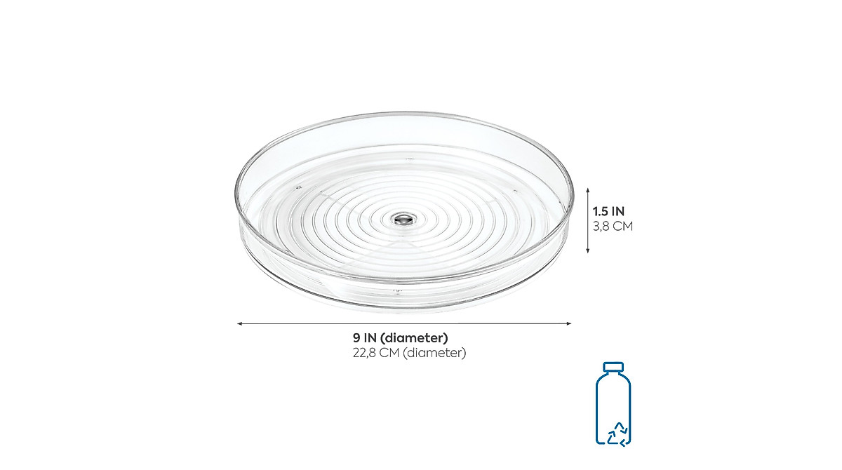 iDesign 9" Clear Lazy Susan Turntable - Versatile Storage Solution