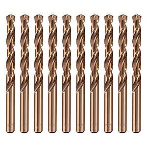 HSS Cobalt Drill Bit Set 1/8 Inch 10Pcs M35 Co Twist Jobber Length Steel Metal Drill Bits