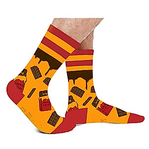 AGRIMONY Funny Socks for Men and Women - If You Can Read This Bring Me Chocolate Fun Novelty Crew Socks - Teens Boys Crazy Funky Food Socks with Sayings-Valentines Day Christmas Funny Gifts