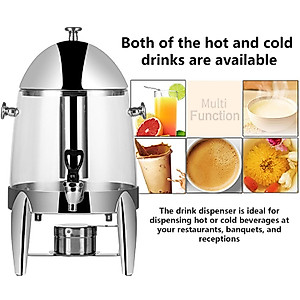 12L Stainless Steel Juice Dispenser Beverage Dispenser with Spigot Coffee Urn Hot Or Cold Drinks Dispenser for Parties Buffet Catering